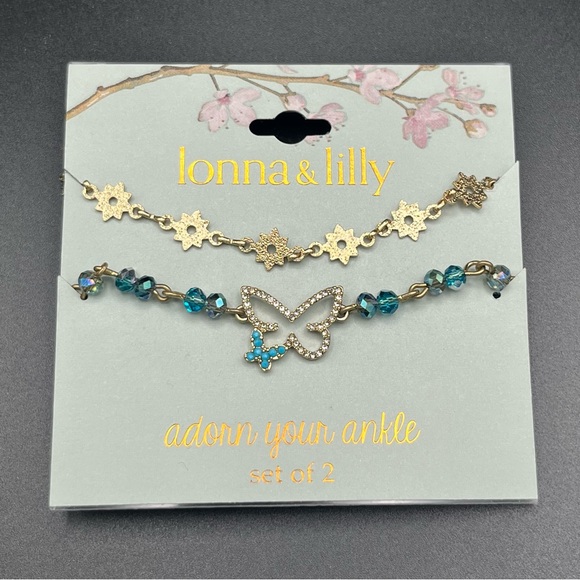 lonna & lilly | Jewelry | Nwt Lonnalilly Gold Tone 2pc Set Pave ...